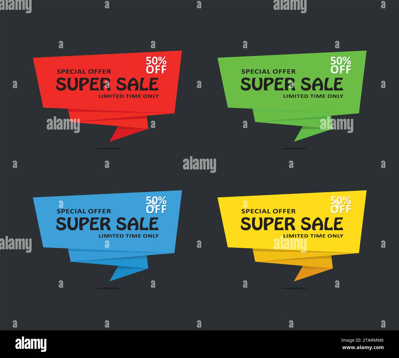 Super Sale banners template desing on dark background. Best offer ...
