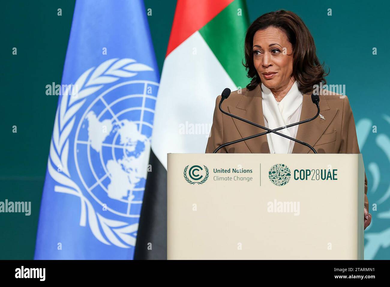 Dubai, United Arab Emirates. 02nd Dec, 2023. US Vice President Kamala ...