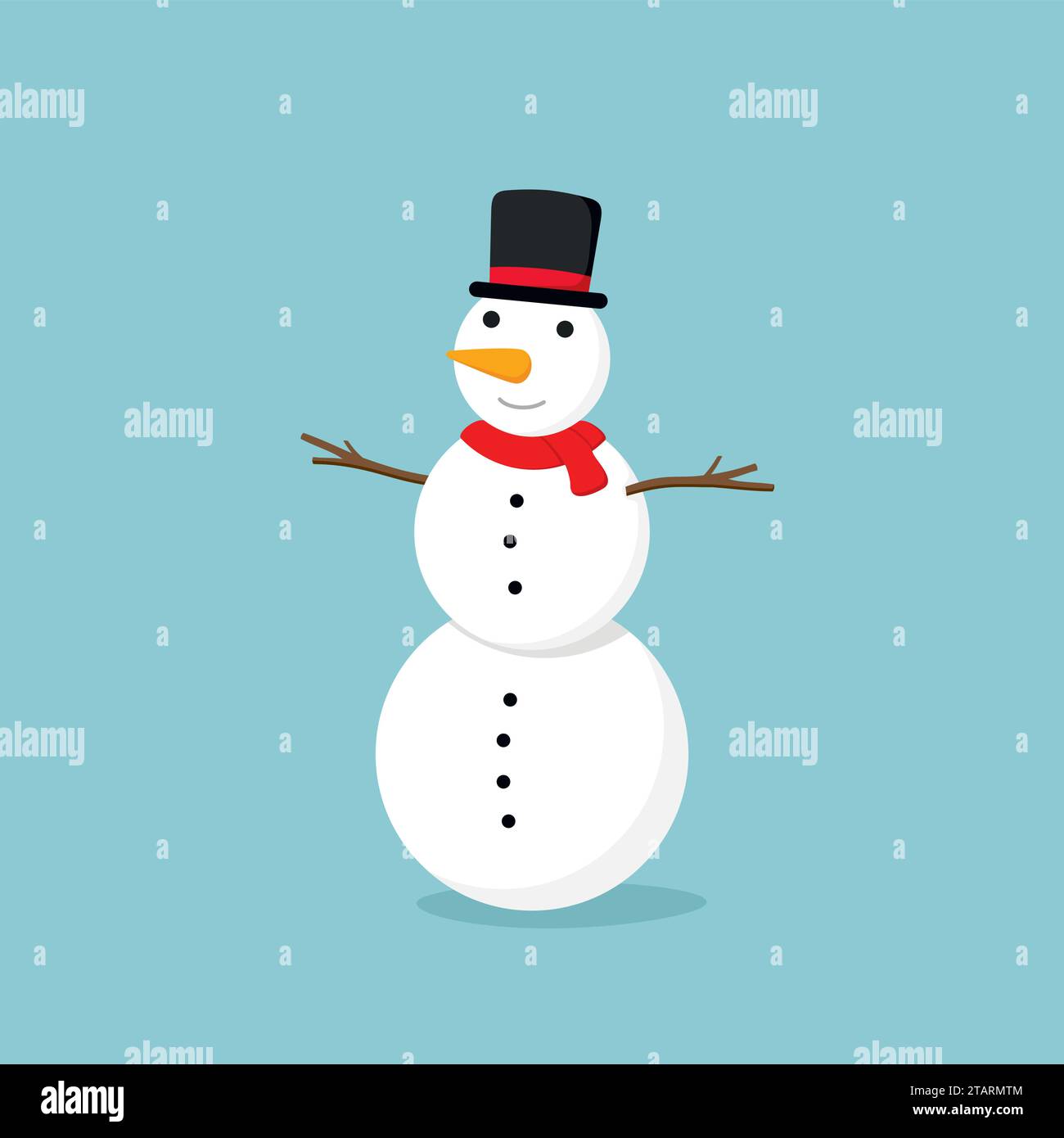 White Snowman on blue background. Vector illustration Stock Vector ...