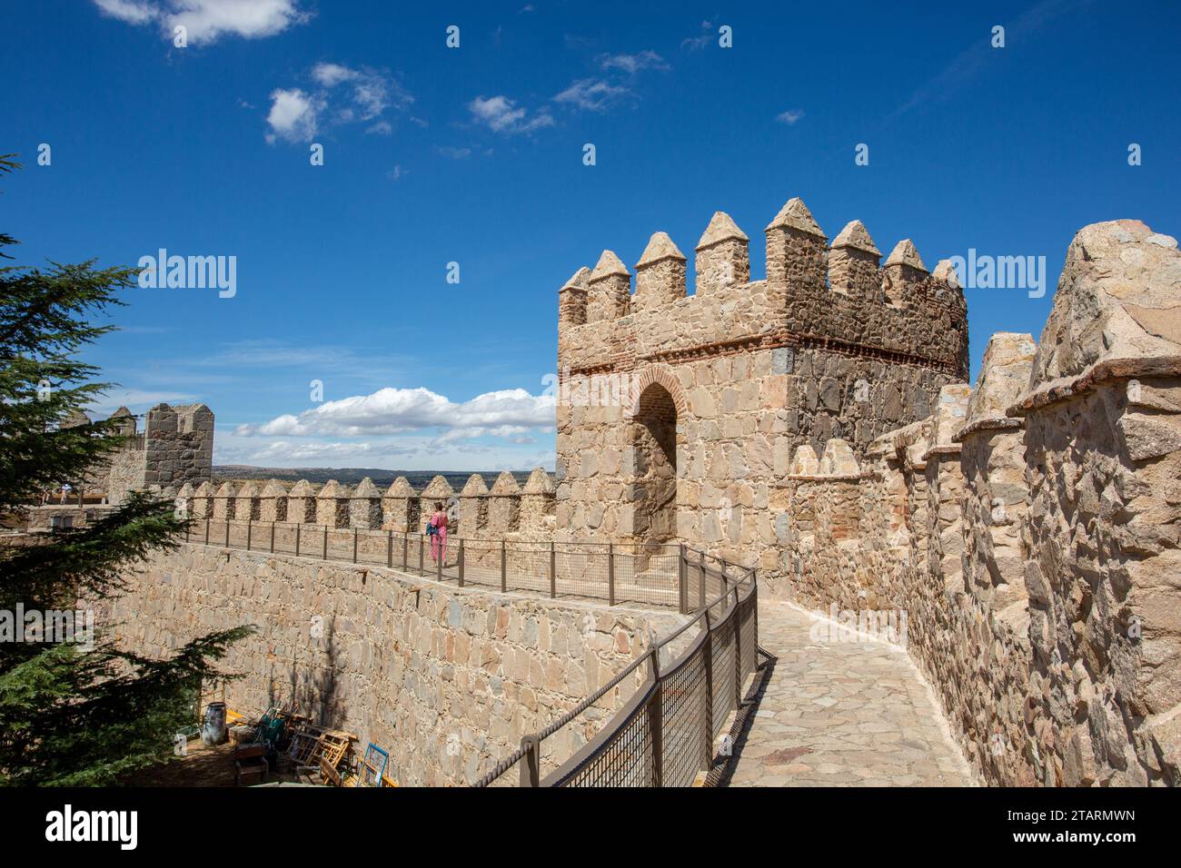 The ramparts and fortifications in the Spanish walled city of Avila in ...