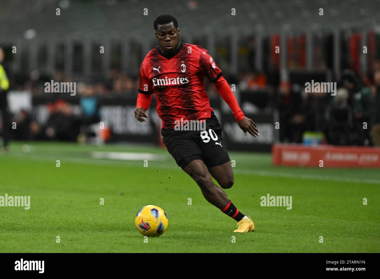 Yunus Musah of AC Milan during the Italian Serie A football match between AC Milan and Calcio ...