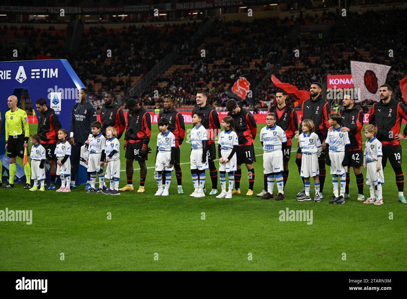 Lineup of AC Milan during the Italian Serie A football match between AC ...