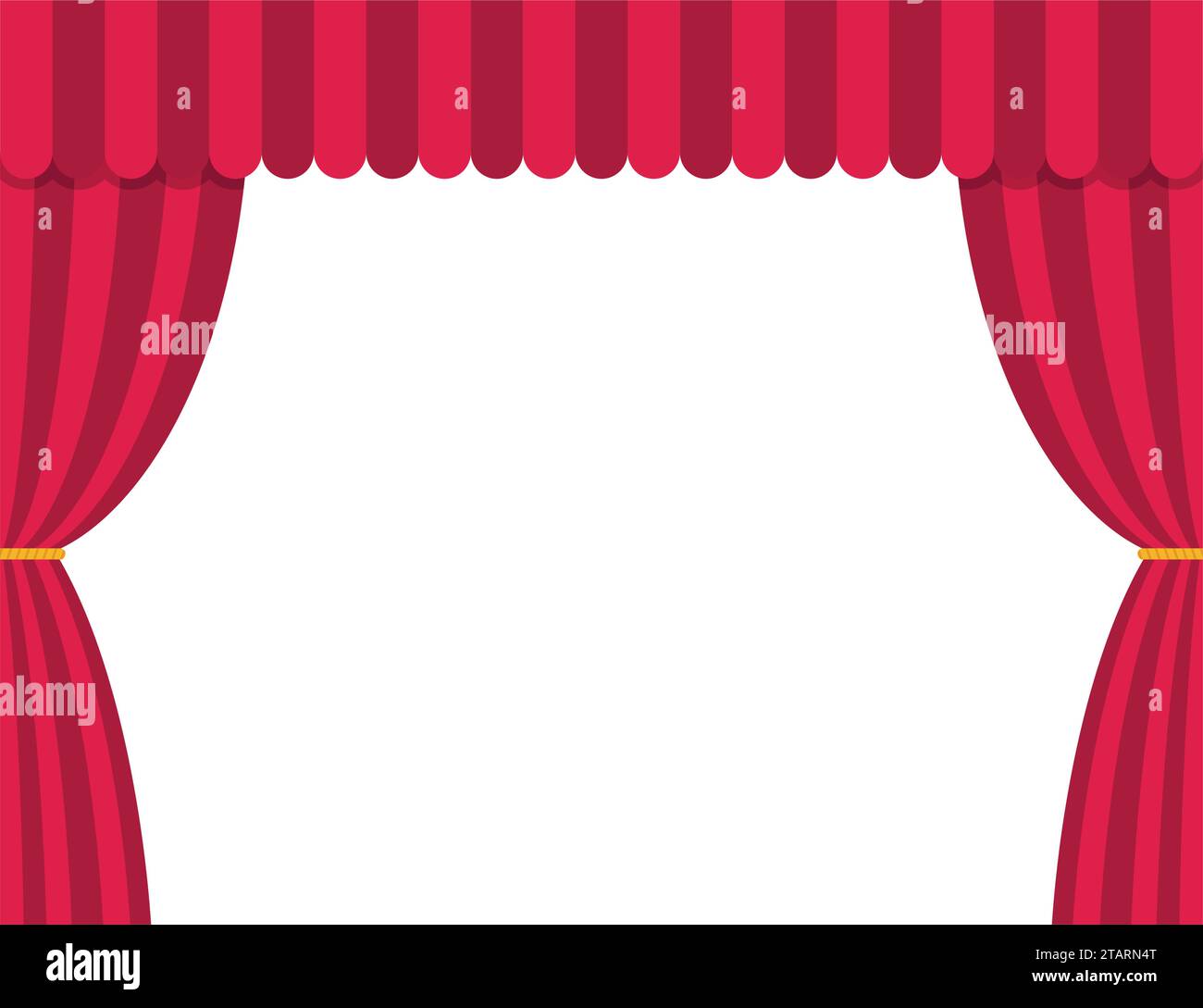 Stage curtains isolated on white background in flat style. Theater ...