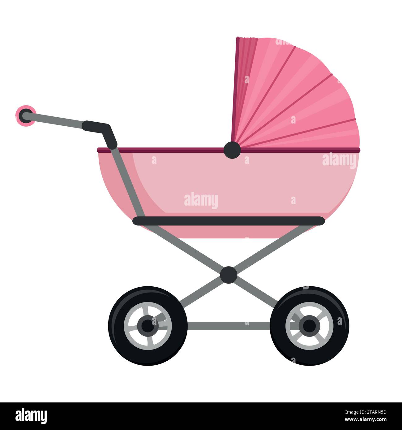 Baby stroller isolated on white background. Children pram, baby ...