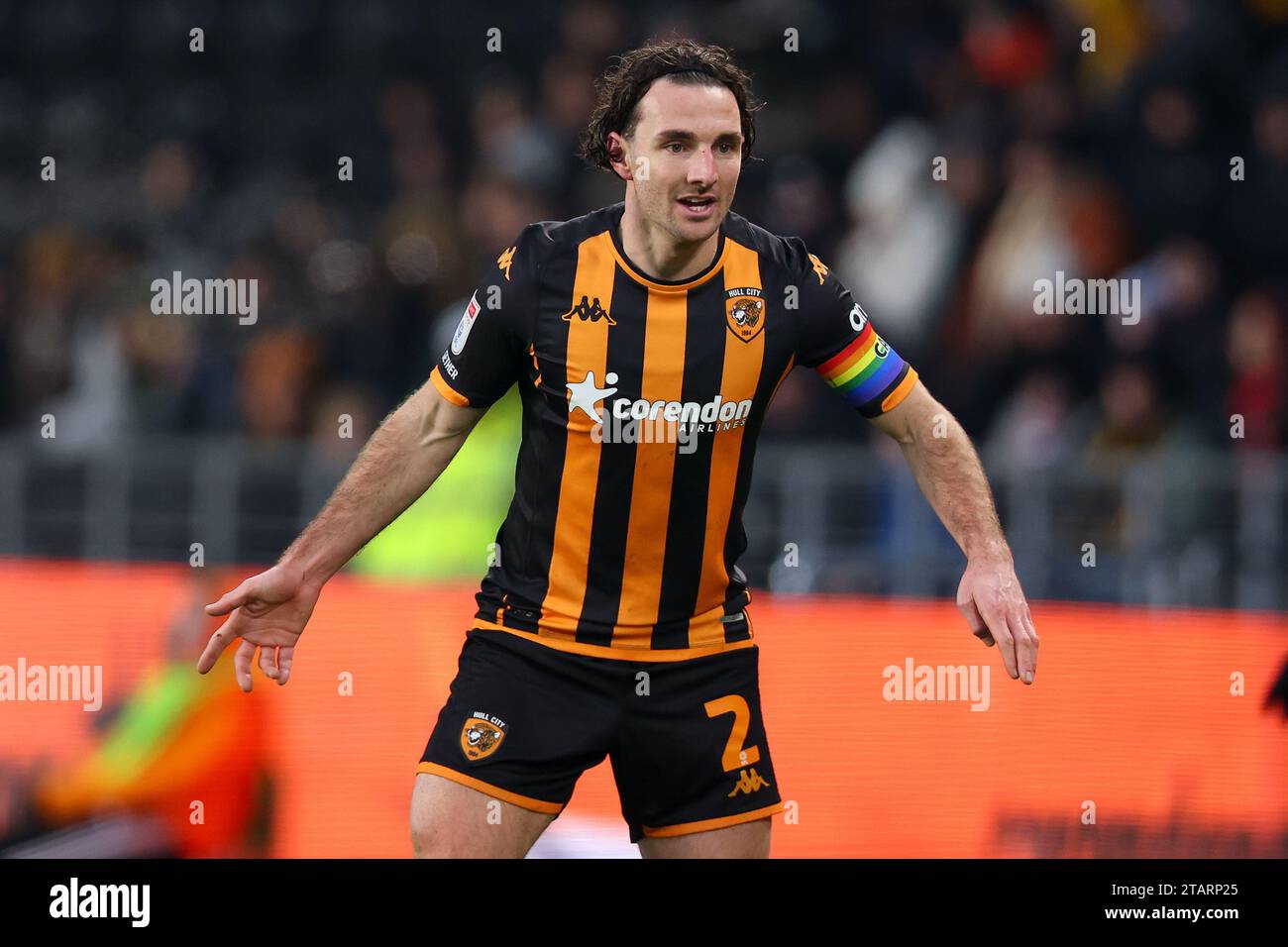 Lewie Coyle of Hull City during the Sky Bet Championship match Hull ...