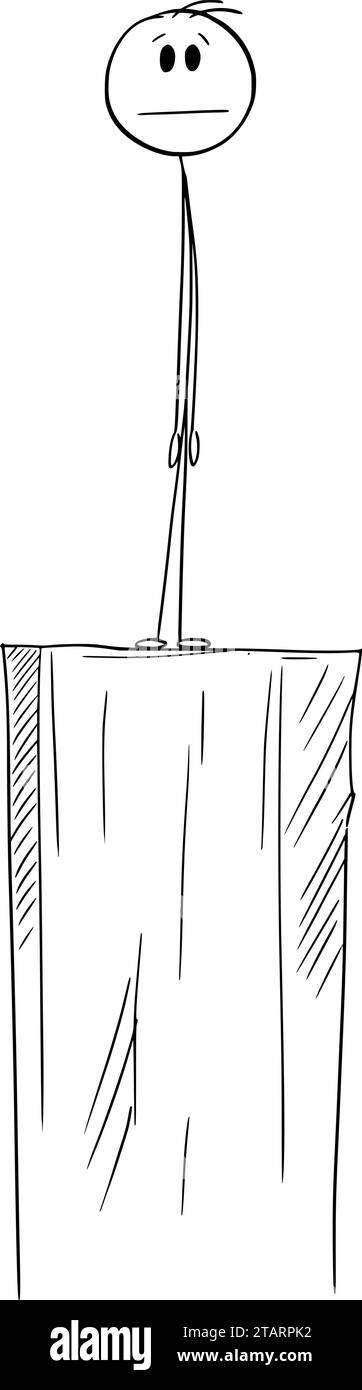 Person or Businessman Trapped Alone, Vector Cartoon Stick Figure ...