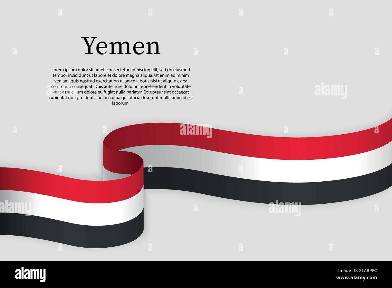 Ribbon flag of Yemen. Celebration background template Stock Vector ...