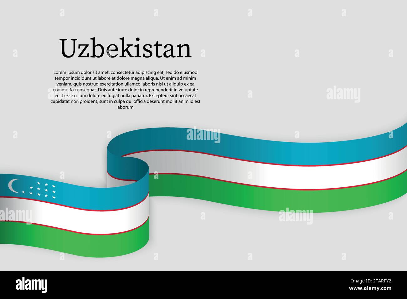 Ribbon flag of Uzbekistan. Celebration background template Stock Vector ...