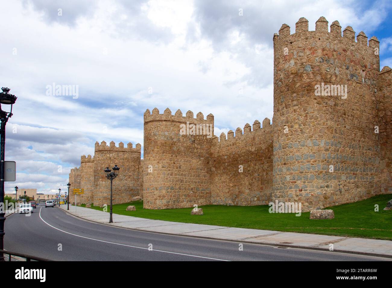 The ramparts and fortifications in the Spanish walled city of Avila in ...