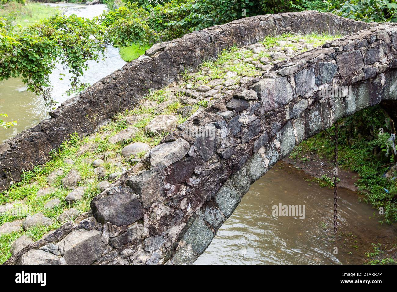 travel to Georgia - view of ancient arch stone bridge of Queen Tamar on ...