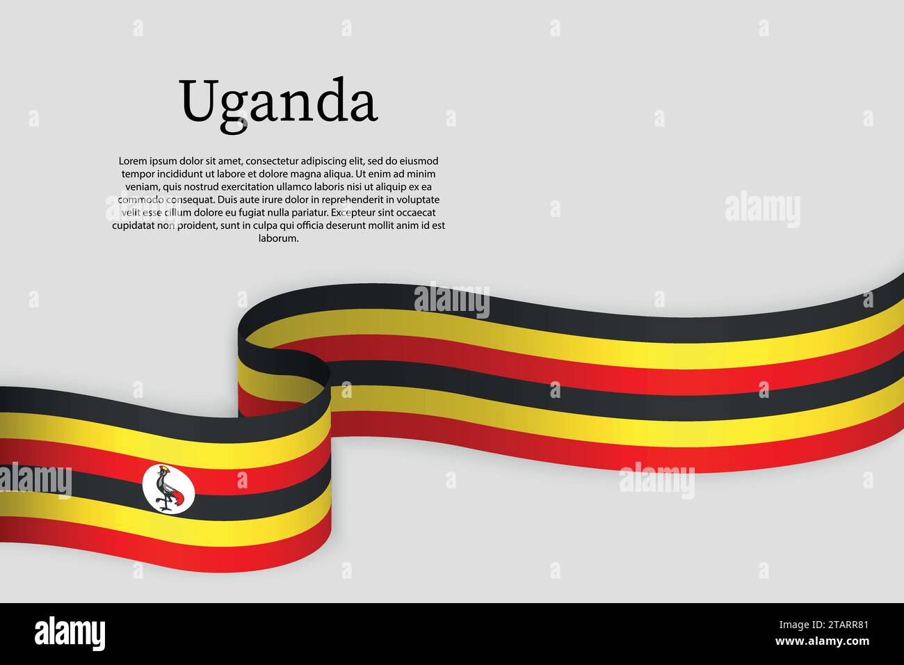 Ribbon flag of Uganda. Celebration background template Stock Vector ...