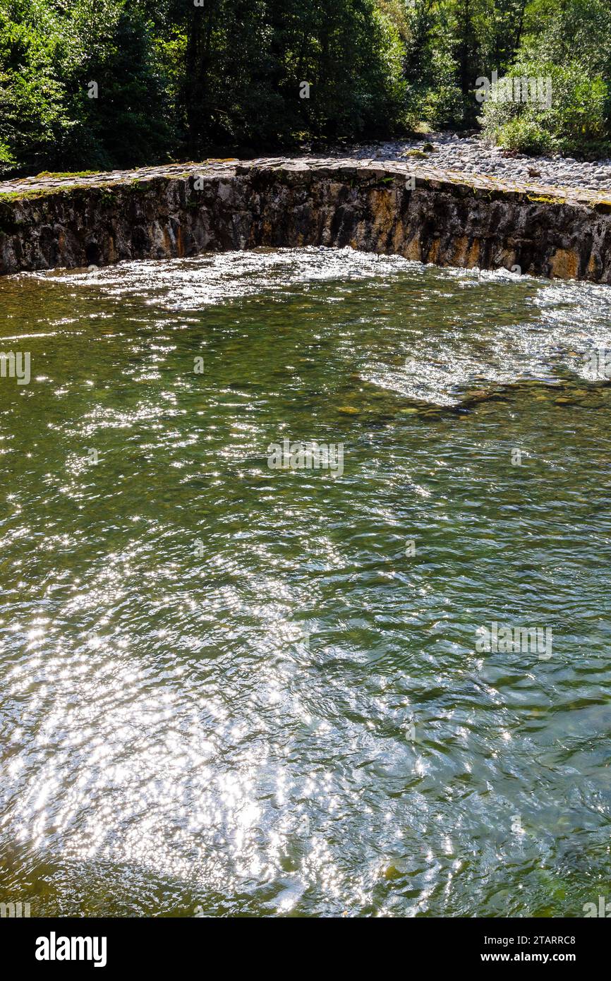 travel to Georgia - arch of Tskhemlara stone bridge (bridge of queen ...