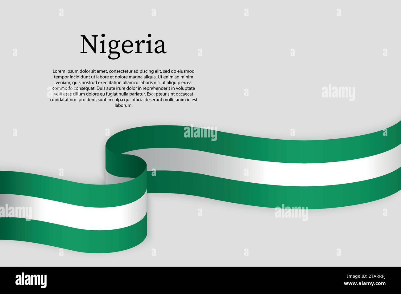 Ribbon flag of Nigeria. Celebration background template Stock Vector ...