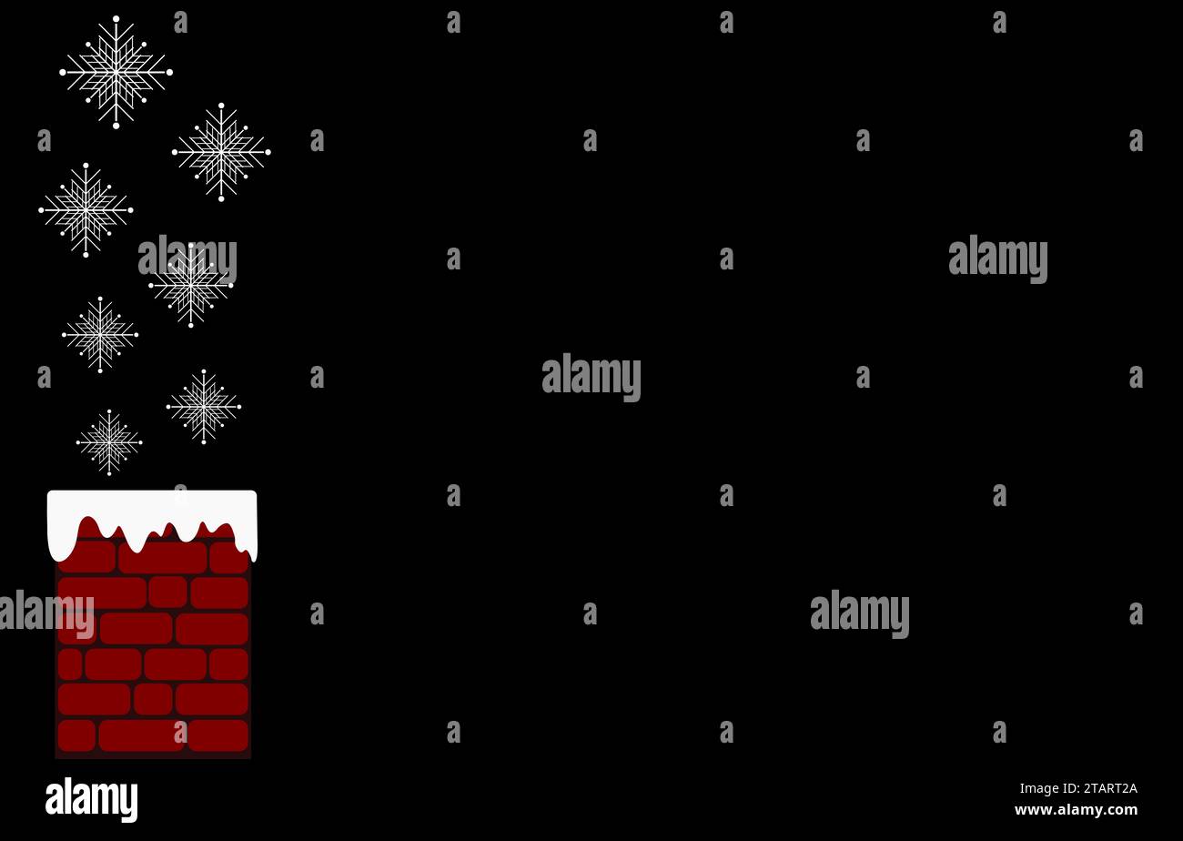 A snowy brick chimney icon with snowflakes shaped fumes coming out ...