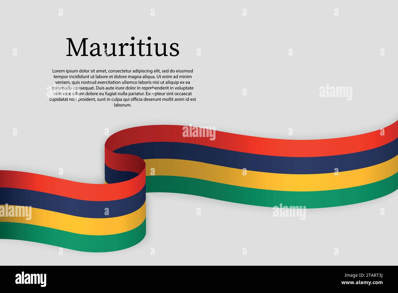 Ribbon flag of Mauritius. Celebration background template Stock Vector ...