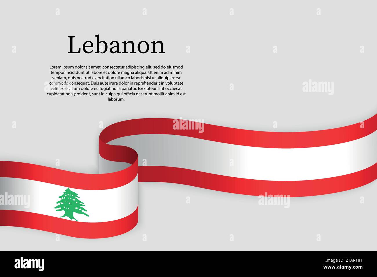 Ribbon flag of Lebanon. Celebration background template Stock Vector ...