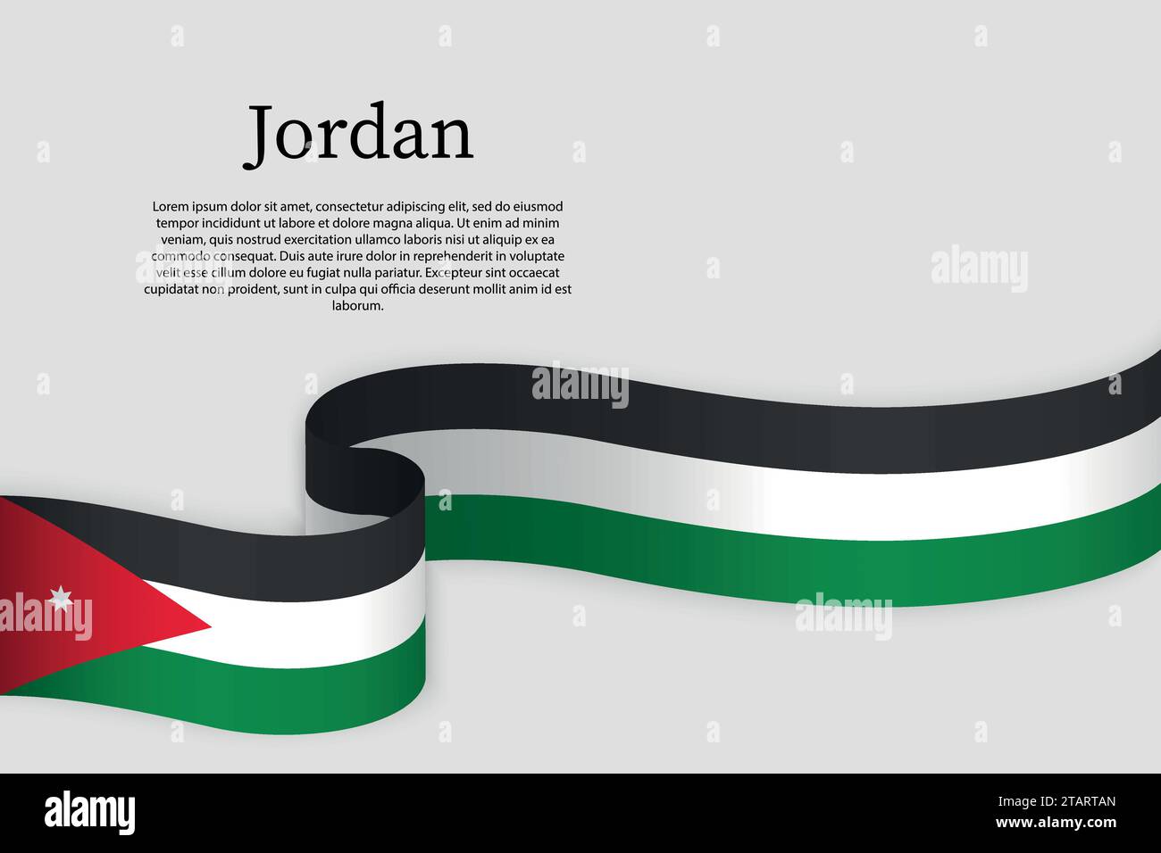Ribbon flag of Jordan. Celebration background template Stock Vector ...