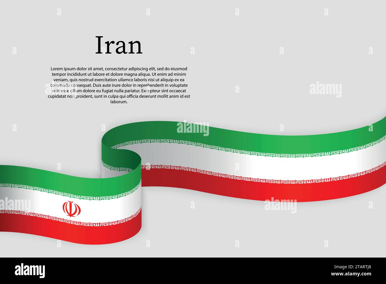 Ribbon flag of Iran. Celebration background template Stock Vector Image ...
