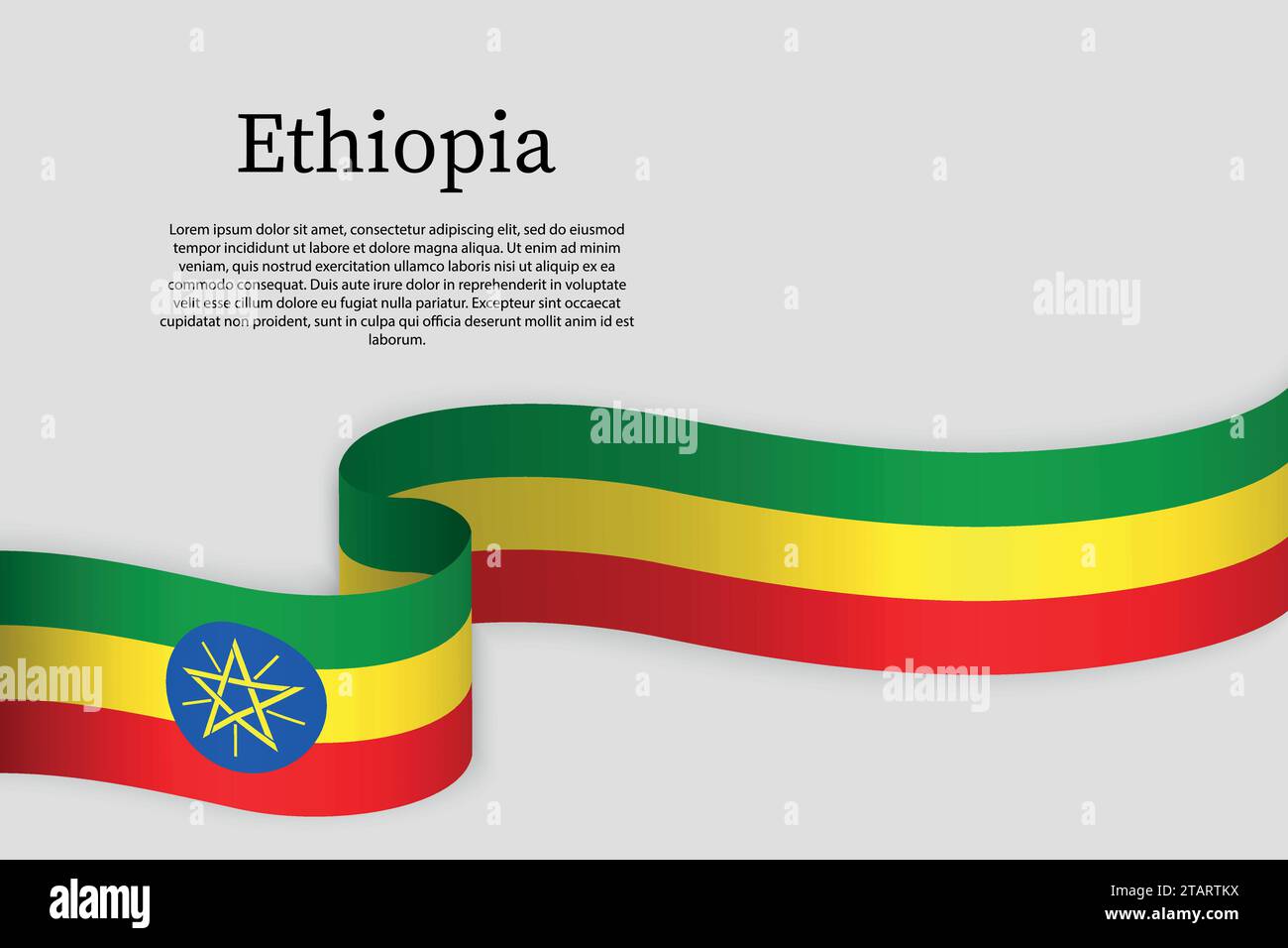 Ribbon flag of Ethiopia. Celebration background template Stock Vector ...