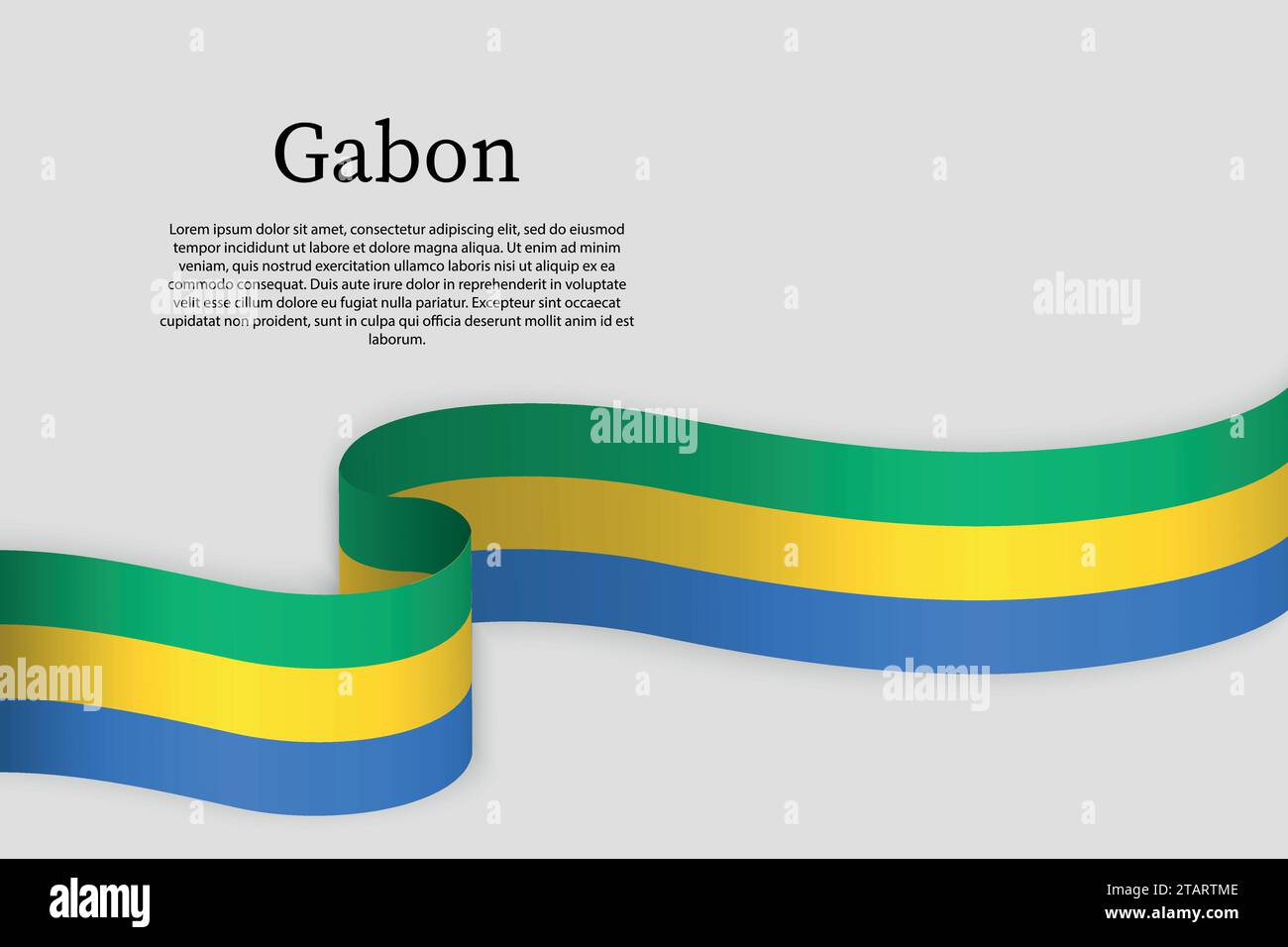 Ribbon flag of Gabon. Celebration background template Stock Vector ...