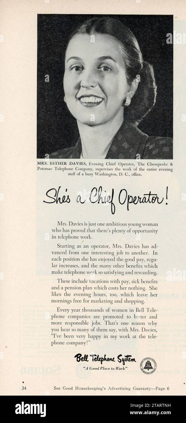 1950s telephone operator america hi-res stock photography and images ...