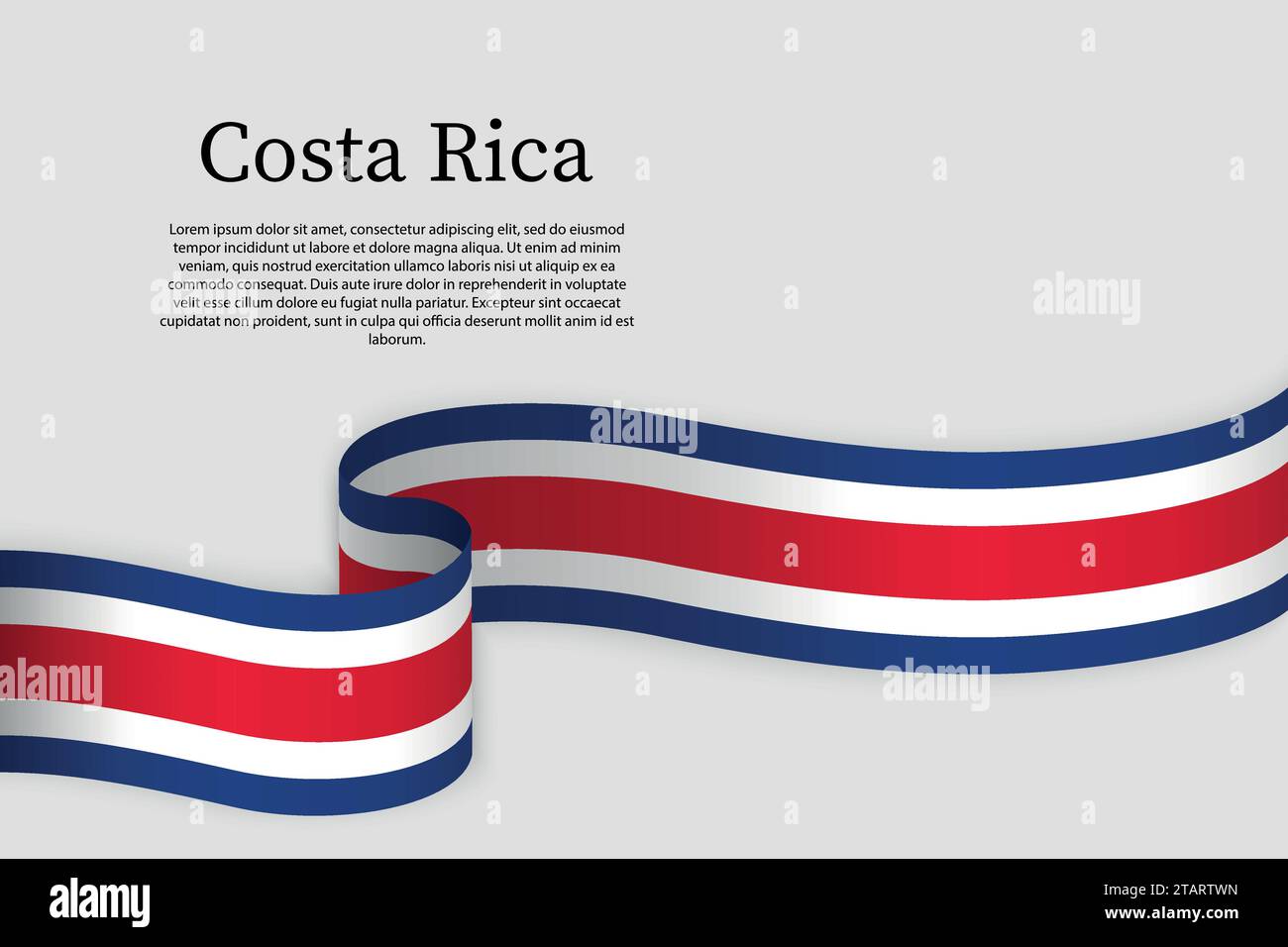 Ribbon flag of Costa Rica. Celebration background template Stock Vector ...