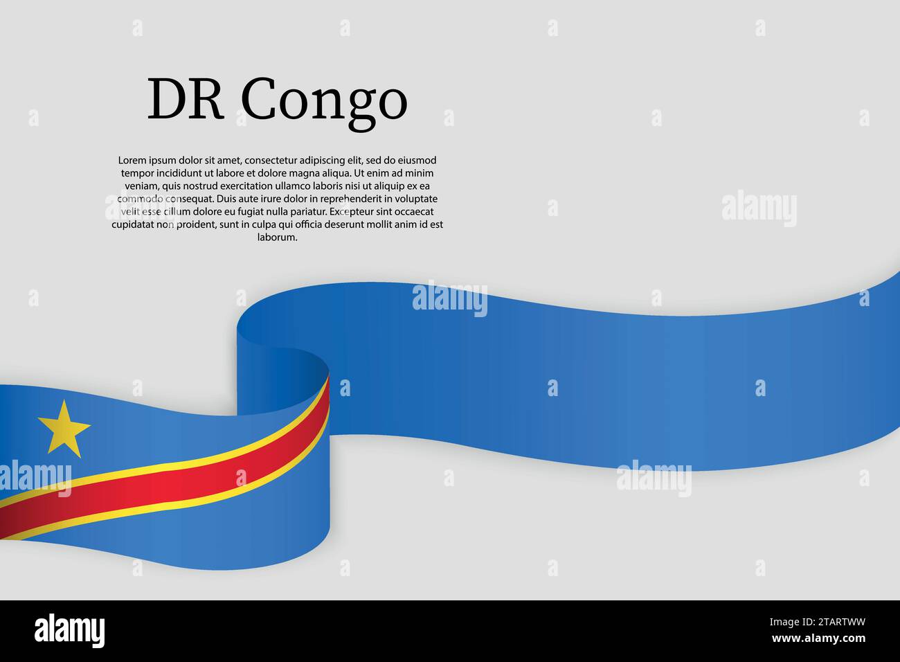 Ribbon flag of DR Congo. Celebration background template Stock Vector ...