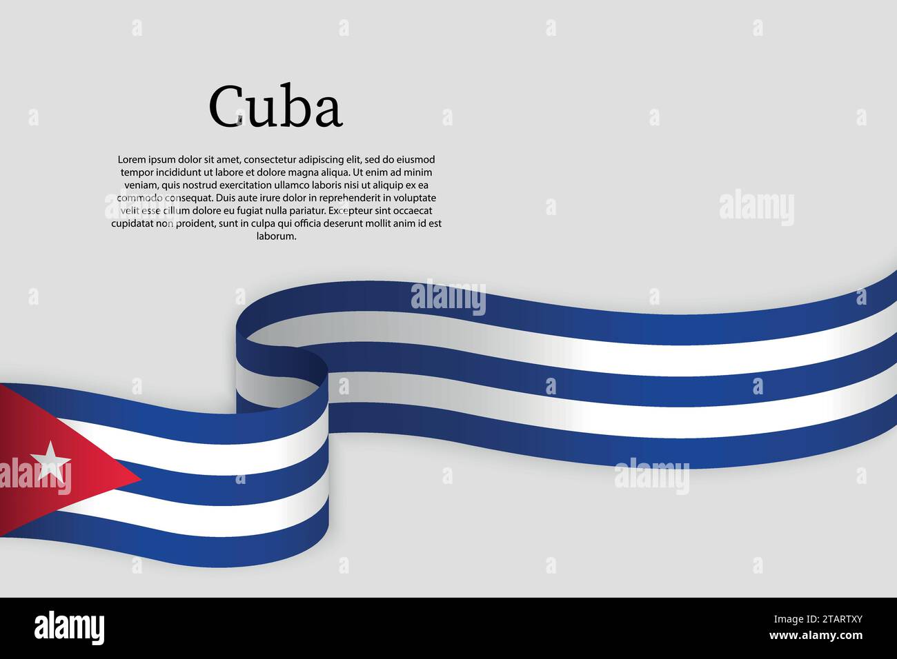 Ribbon flag of Cuba. Celebration background template Stock Vector Image ...