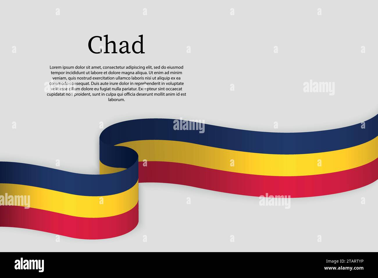 Ribbon flag of Chad. Celebration background template Stock Vector Image ...