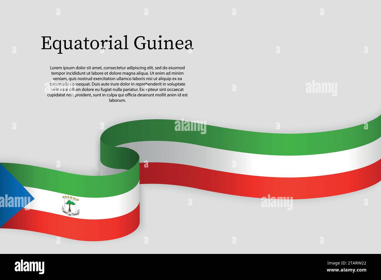Ribbon flag of Equatorial Guinea. Celebration background template Stock ...