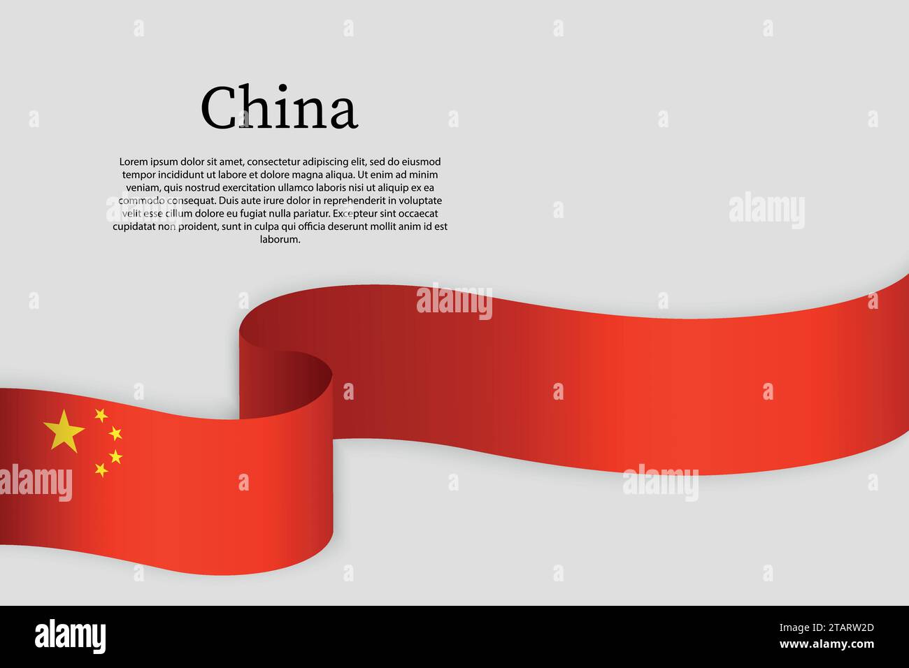Ribbon flag of China. Celebration background template Stock Vector ...