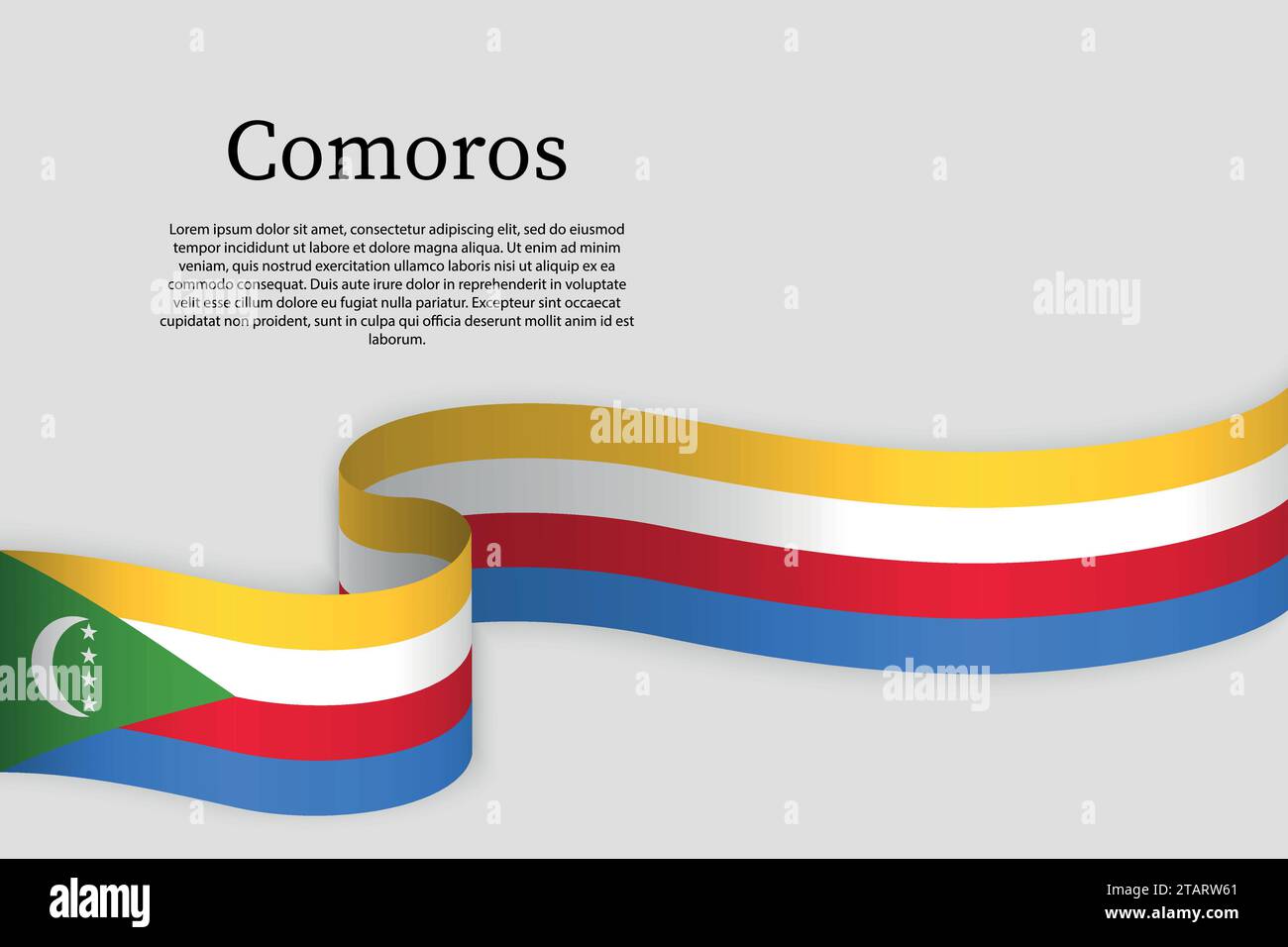 Ribbon flag of Comoros. Celebration background template Stock Vector ...