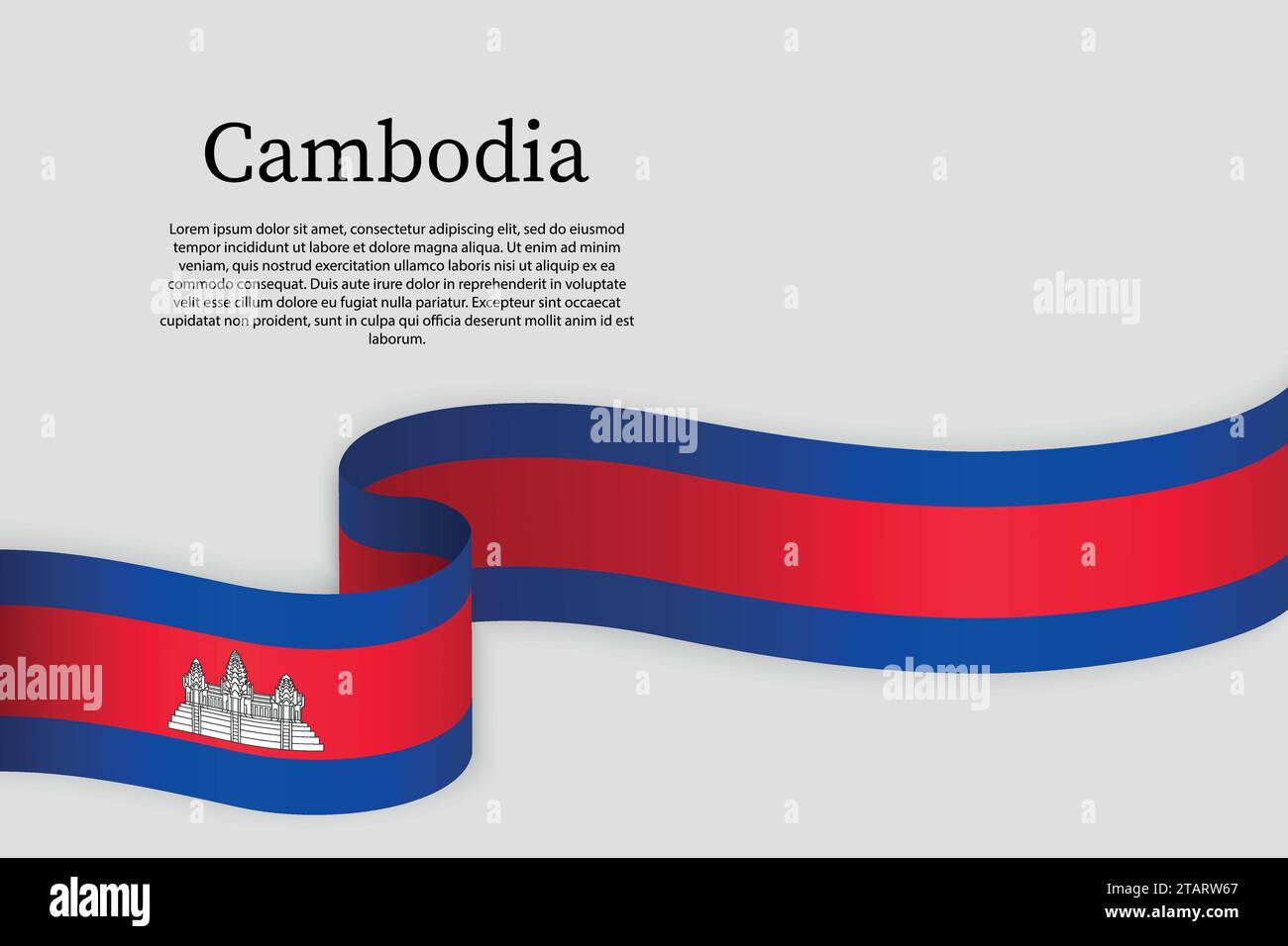 Ribbon flag of Cambodia. Celebration background template Stock Vector Image & Art - Alamy