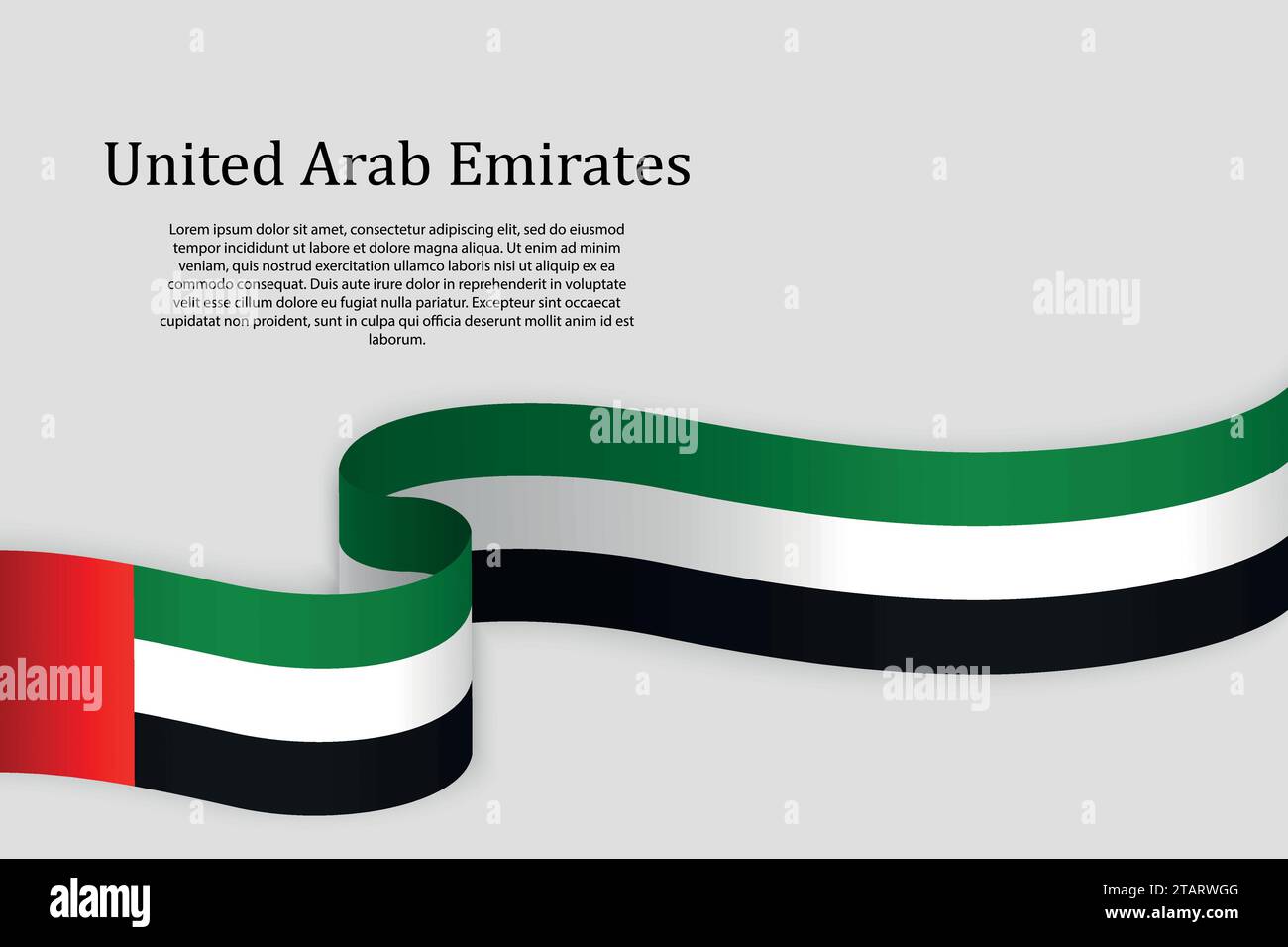 Ribbon flag of United Arab Emirates. Celebration background template ...