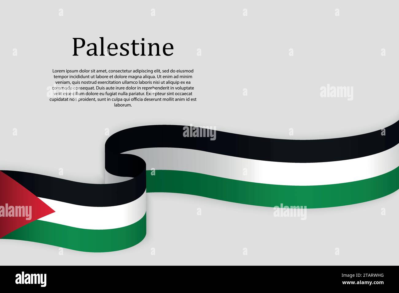 Ribbon flag of Palestine. Celebration background template Stock Vector ...