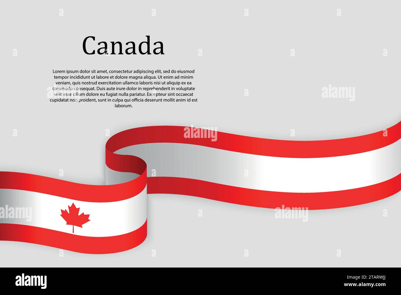 Ribbon flag of Canada. Celebration background template Stock Vector ...