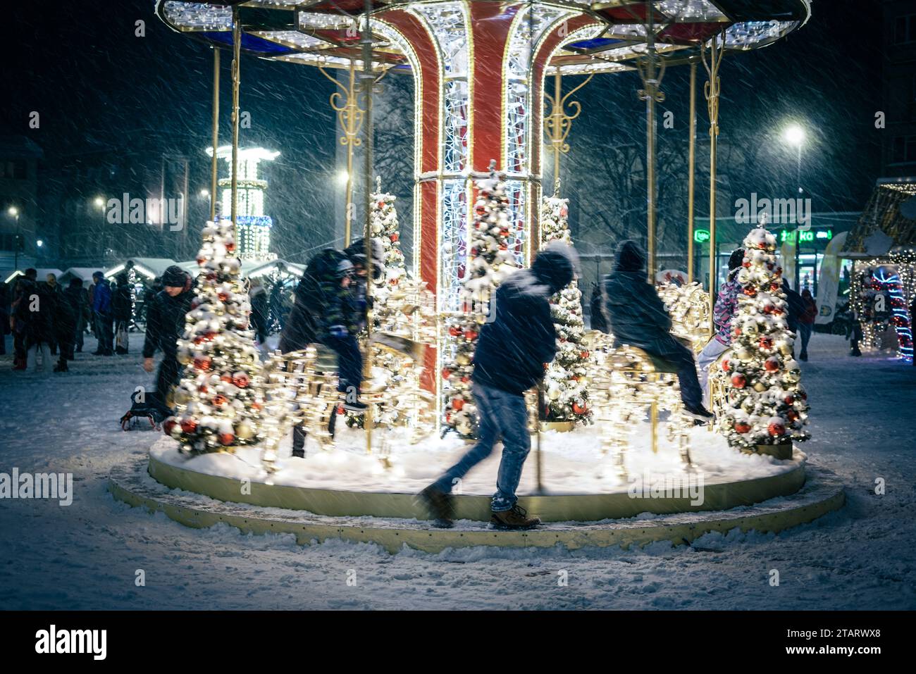Child having fun carousel hi-res stock photography and images - Alamy