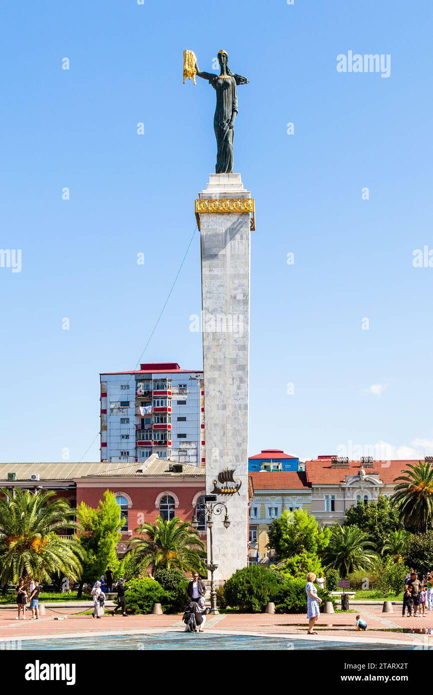 Batumi, Georgia - September 15, 2023: monument with Medea statue on ...