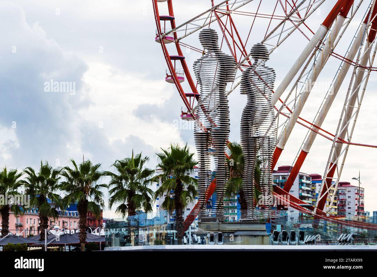 Batumi, Georgia - September 16, 2023: view of Statue of Man and Woman ...
