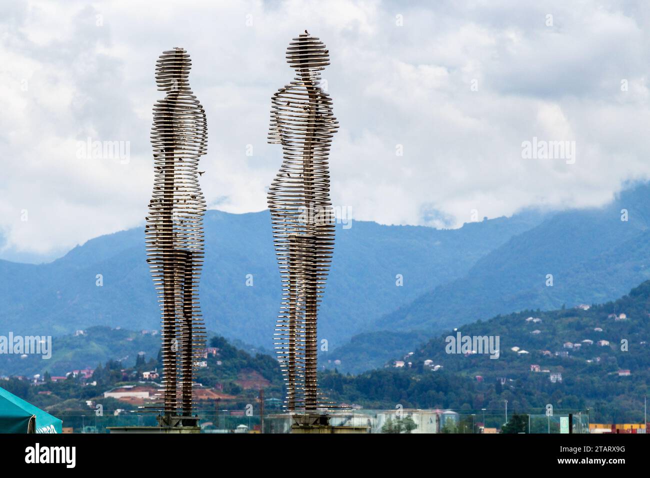 Batumi, Georgia - September 16, 2023: Statue of Man and Woman (Ali and ...