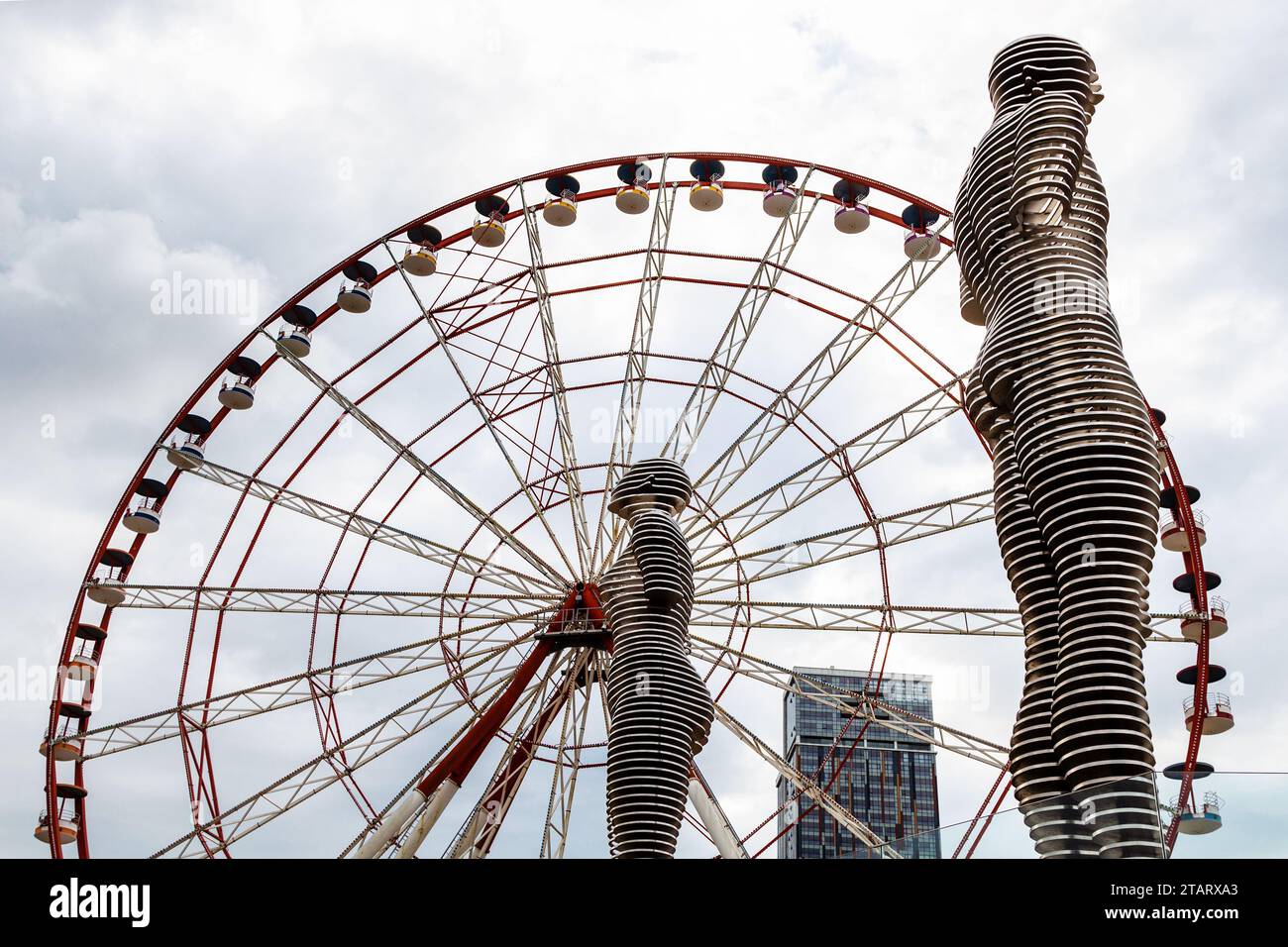 Batumi, Georgia - September 16, 2023: Statue of Man and Woman (Ali and ...