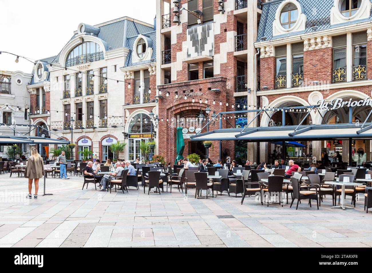 Batumi, Georgia - September 16, 2023: outdoor cafe on Piazza Square in ...