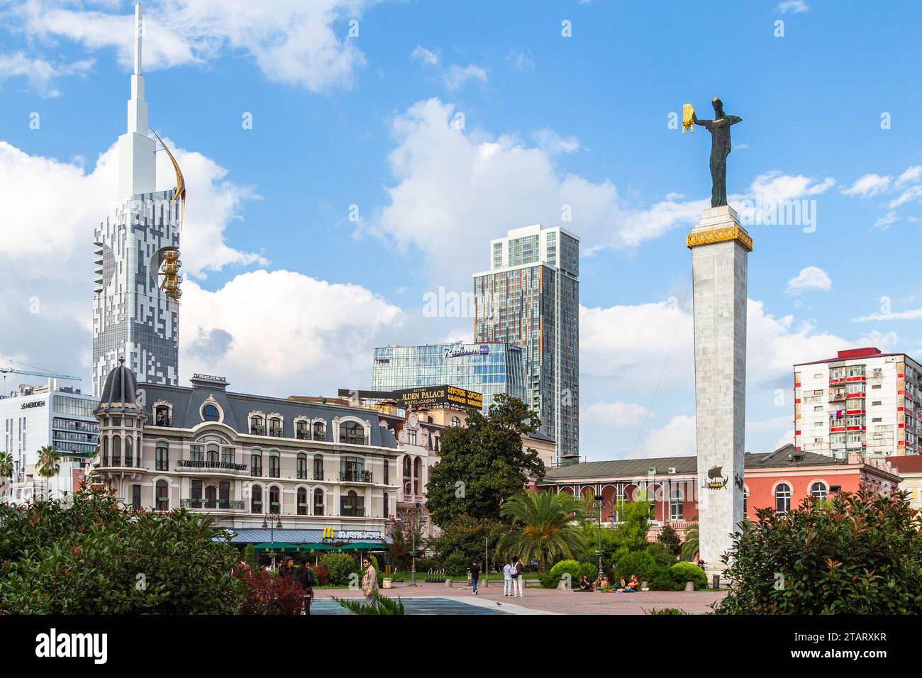 Batumi, Georgia - September 17, 2023: view of Europe Square of Batumi ...