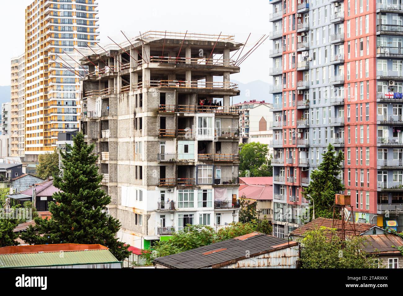 Batumi, Georgia - September 18, 2023: living unfinished high-rise ...