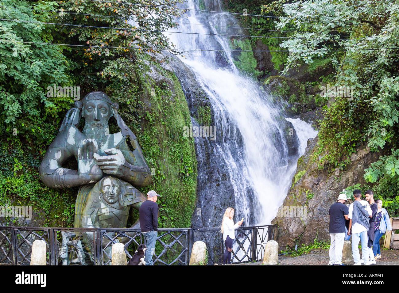 Sarpi, Georgia - September 18, 2023: people near St. Andrew the First ...