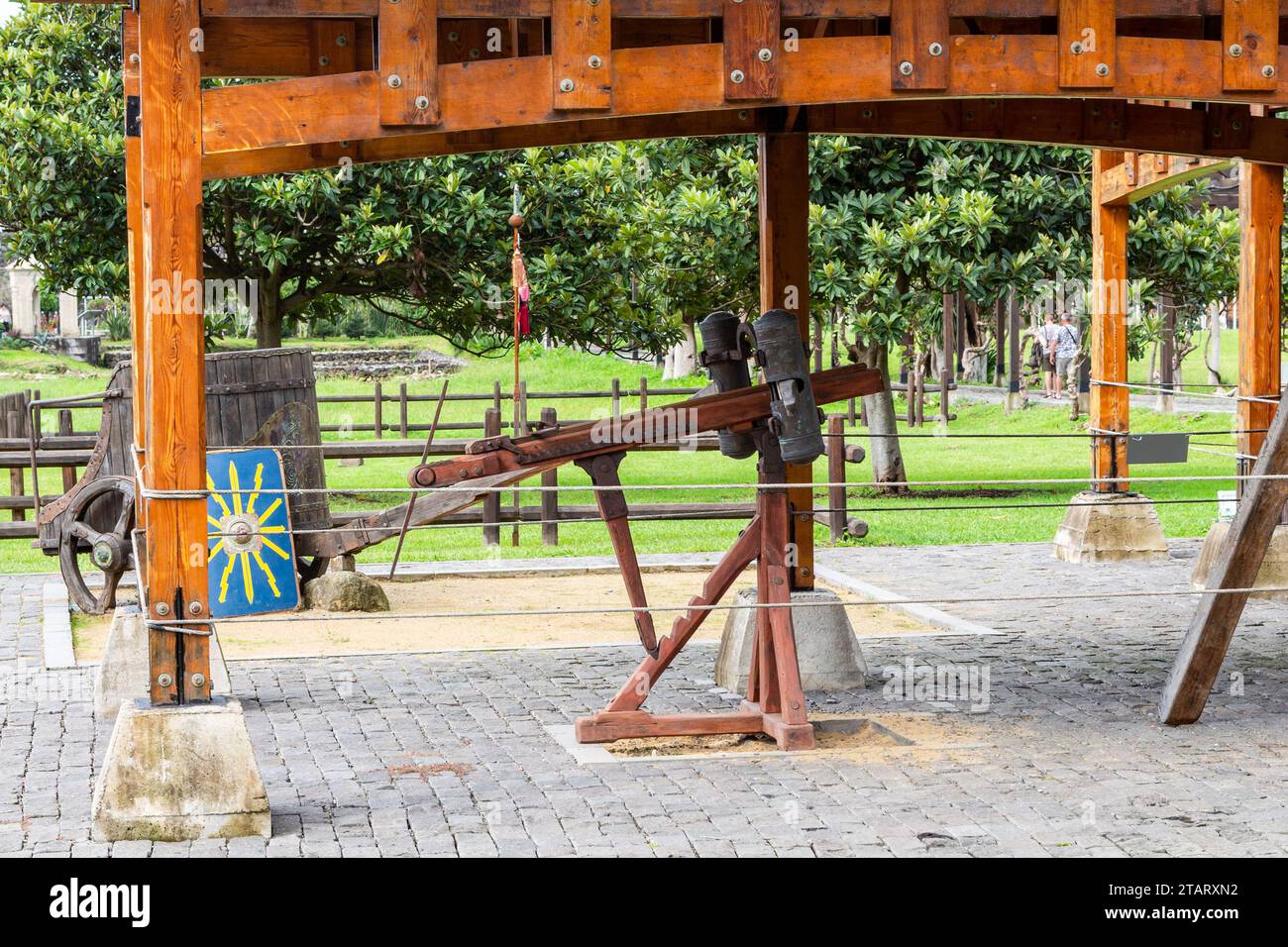 Gonio, Georgia - September 18, 2013: catapult in Gonio Fortress ancient ...