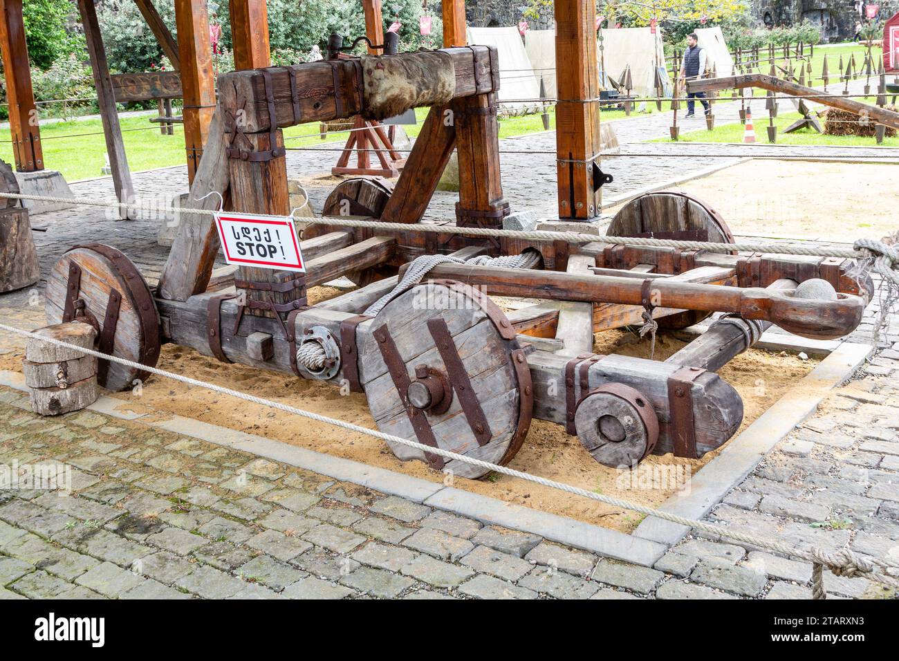 Gonio, Georgia - September 18, 2013: big catapult in Gonio Fortress ...