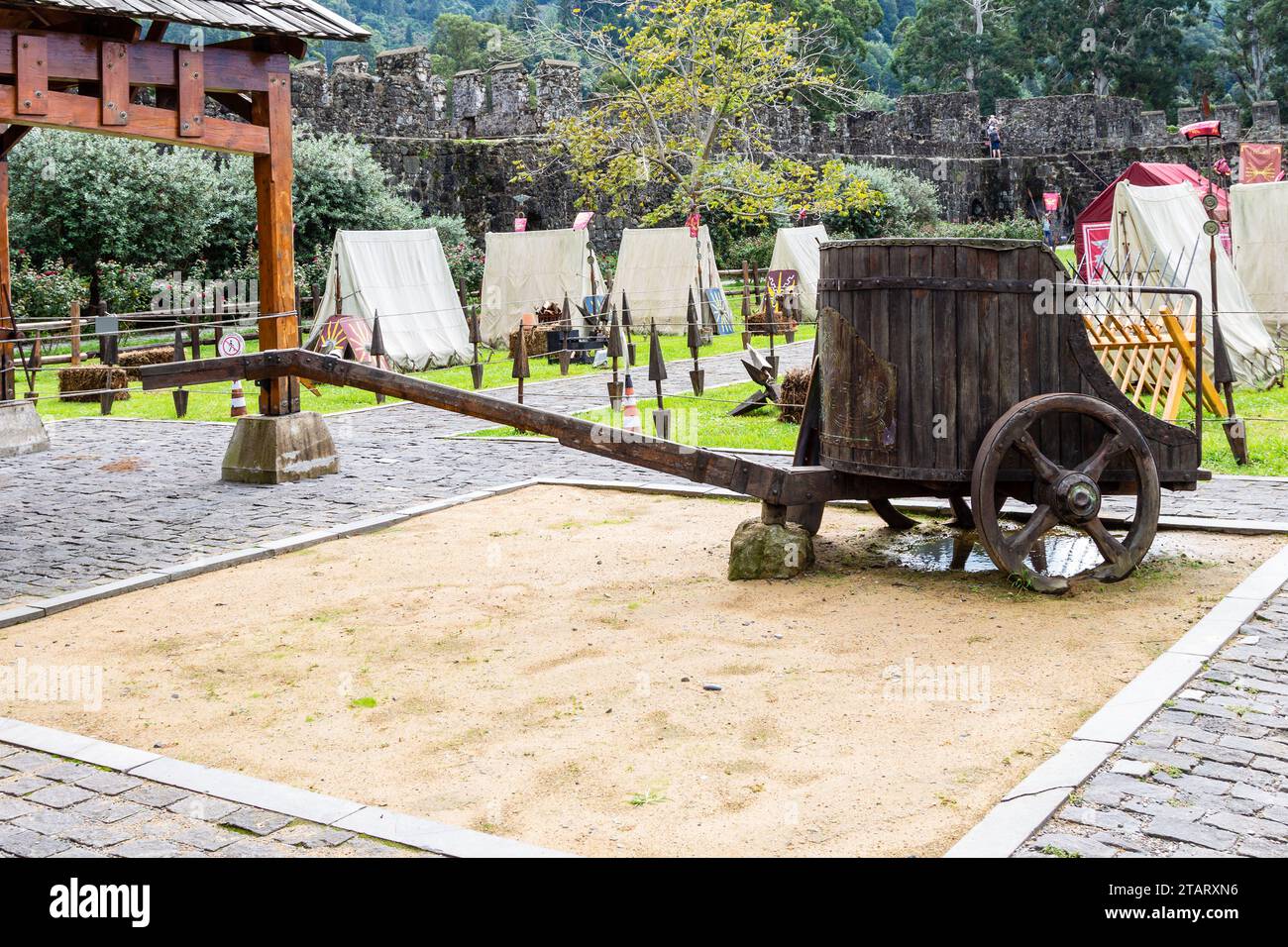 Gonio, Georgia - September 18, 2013: war chariot in Gonio Fortress ...