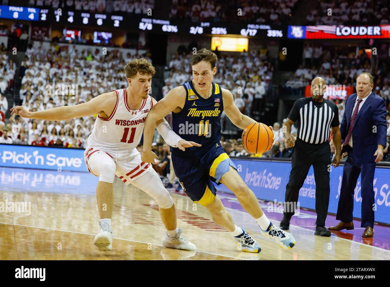 Madison, WI, USA. 2nd Dec, 2023. Marquette Golden Eagles guard Tyler ...
