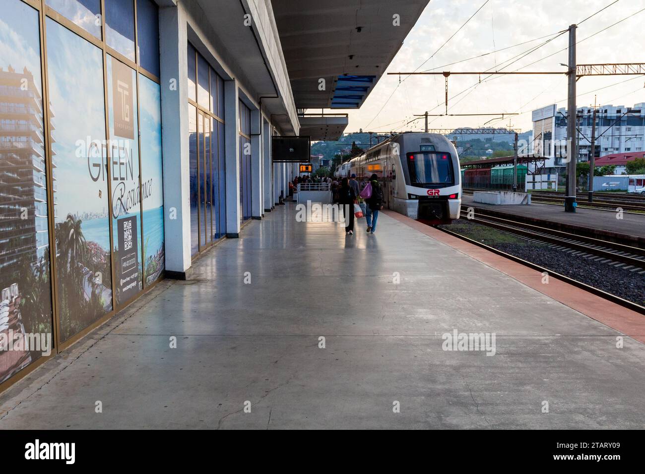 Batumi, Georgia - September 22, 2023: passengers walk to Batumi Tbilisi ...